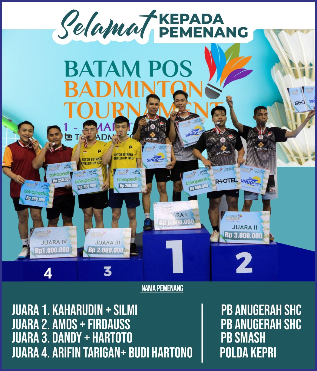 Kaharudin/Silmi Juara Batam Pos Badminton Tournament - Metropolis